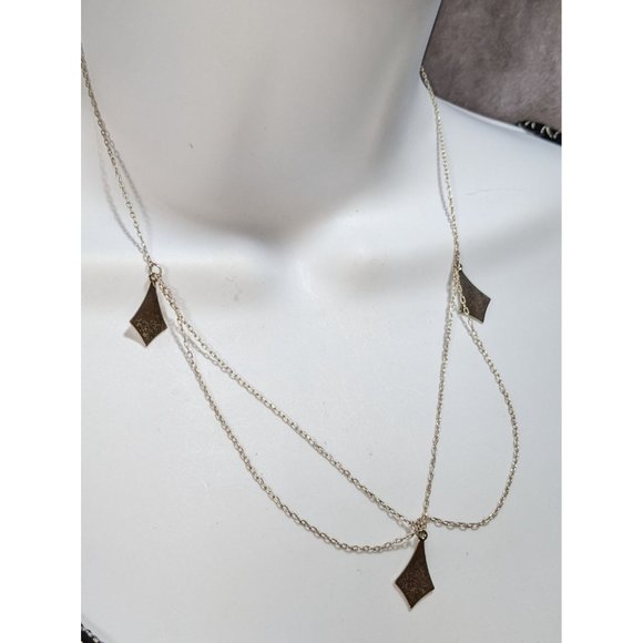 Jewelry | Silver Diamond Drop Abstract Necklace | Poshmark